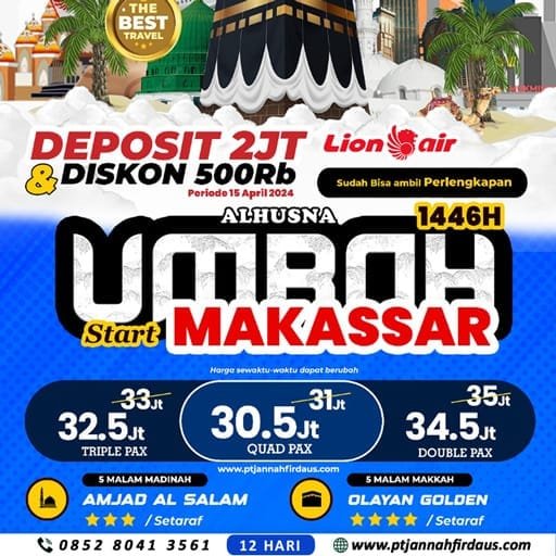 Umroh Bulan Juli Makassar 2024 - PT Jannah Firdaus Umroh Bulan Juli Makassar 2024 - PT Jannah Firdaus