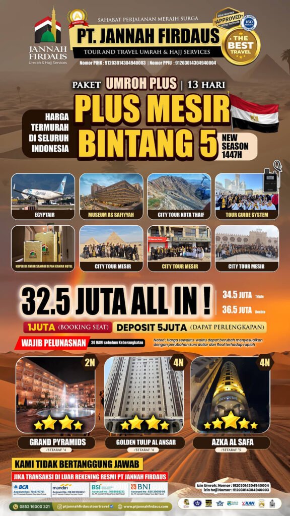 Harga Umroh Plus Mesir Agustus 2025