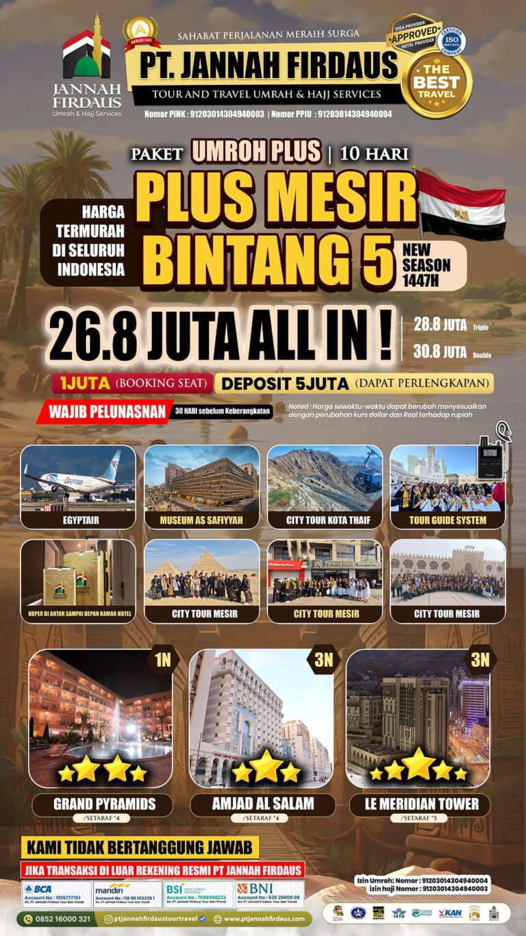 Harga Umroh Plus Mesir Agustus 2025